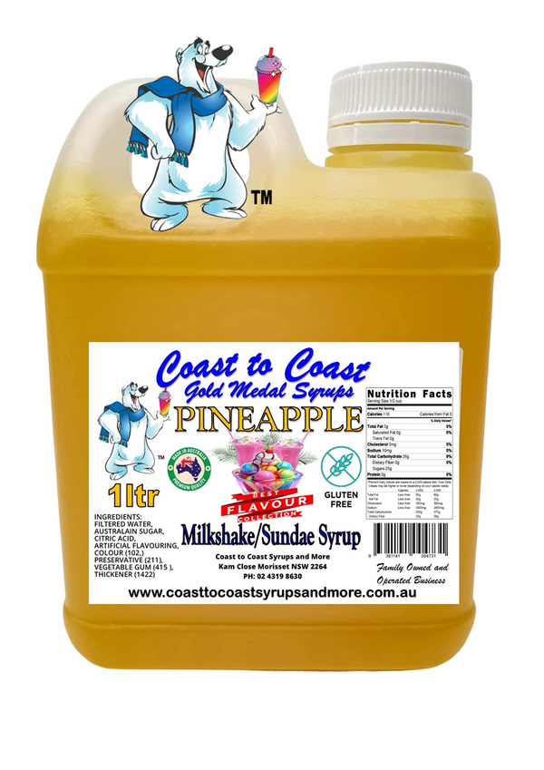 #2 Pineapple, Milkshake/Sundae toppings 1ltr, Coast to Coast Gold Meda ...